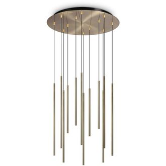 Ideal Lux Ideal Lux - filo Plafonnier d&eacute;coratif &agrave; 12 grappes de gouttes en laiton 3000K
