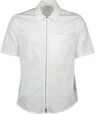 Courr&egrave;ges Homme, Chemises, Blanc, Taille: M Chemise Popeline Zipp&eacute;e