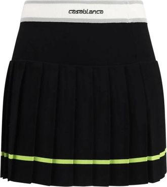 Casablanca Femme, Jupes, Noir, Taille: 36 FR Mini-jupe pliss&eacute;e &agrave; rayures