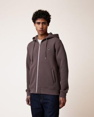 Faguo Sweat zipp&eacute; violet gris&eacute;