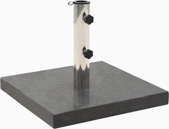 Festnight Sonnenschirmständer | Quadrat Schirmständer | Mit 2 Rollen und 2 Rutschfesten Pads | Durchmesser von 38 mm | Schwarz Granit 30 kg 45x45x5 cm