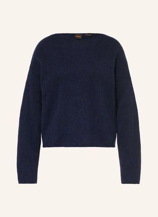 HUGO BOSS Pullover Folletino Mit Alpaka blau