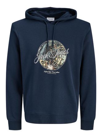 Jack & Jones Kapuzensweatshirt JACK & JONES JJHONOLULU SHAPE SWEAT HOOD, Herren, Gr. XS, navy blazer, angeraute Sweatware, Obermaterial: 60% Baumwolle, 40% Polyest