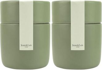 Jean & Len Aufbewahrungsdose in salbei, aus Dolomit, vielseitige Aufbewahrungsm&ouml;glichkeiten, auch ideal zur Tampon oder Ohrenst&auml;bchen Aufbewahrung, Keramikdose m