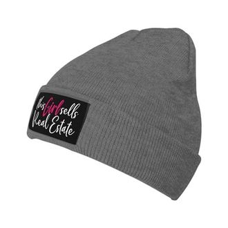 Generic Unisexe Tricot&eacute; Bonnet, Cette Fille Vend des biens immobiliers, Coupe-Vent Beanie Tricot&eacute;, Tricoter Chapeau pour Ski, Sports, Cyclisme