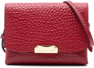 Burberry Hobo Bags - Embossed Grained Leather Langley Crossbody - Gr. unisize - in Rot - f&uuml;r Damen