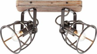 Brilliant Lampe Matrix Spotbalken 2flg. schwarz stahl 2x D45, E14, 40W, geeignet für Tropfenlampen nicht enthalten Köpfe schwenkbar Für