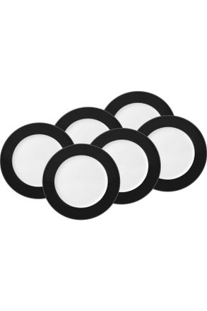 Van Well Desserttellerset Vario, Schwarz, Wei&szlig;, Keramik, 6-teilig, rund, Essen & Trinken, Geschirr, Geschirr-Sets, Teller-Sets
