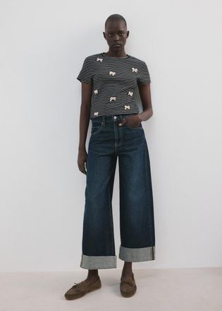 Mango T-shirt rayures nauds bleu marine - Femme - XXS - MANGO