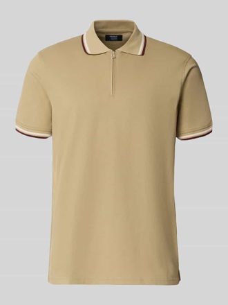 Mc Neal Slim Fit Poloshirt mit Kontraststreifen und Rei&szlig;verschluss