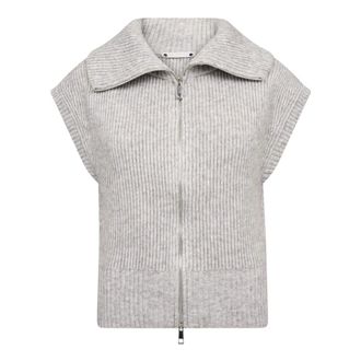 Co'Couture Femme, Vestes, Gris, Taille: 36 FR Rowcc Zip Knit Vest