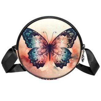 Generic Sac &agrave; bandouli&egrave;re rond pour femme, petit sac &agrave; bandouli&egrave;re vintage avec fermeture &eacute;clair, bretelles r&eacute;glables, style d&eacute;contract&eacute; pour femmes et filles