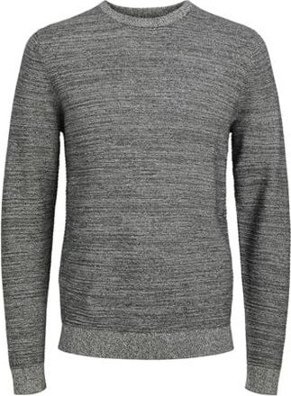 Jack & Jones Plus Size Jjotto Knit Crew Neck Pls Pull en Tricot, Noir/détail : torsadé, 3XL Homme