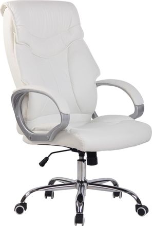 Clp Bürostuhl Torro Mit Kunstlederbezug Und Polsterung I Ergonomischer Bürosessel Mit Höhenverstellbarer Sitzhöhe I Drehstuhl Mit Rückenlehne, Farbe:weiß