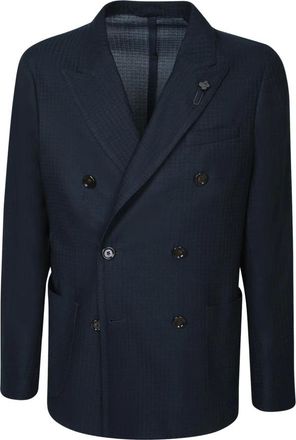 Lardini Homme, Costumes, Bleu, Taille: M Veste Tricot&eacute;e Crois&eacute;e