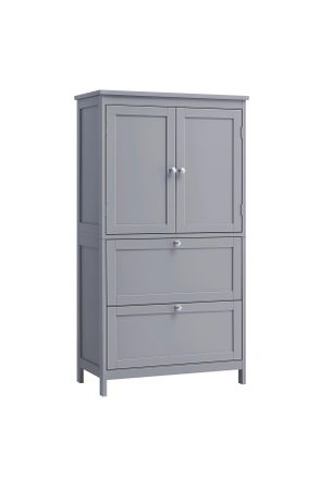 MID.YOU Mid.you Midischrank, Grau, Metall, 1 F&auml;cher, 2 Schublade(n) Schubladen, 60x110x30 cm, stehend, Badezimmer, Badezimmerschr&auml;nke, Midischr&auml;nke