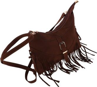 Minkissy Sac à Bandoulière Femme Daim Rétro avec Franges Tissées Style Ethnique Vintage Léger et Multifonction pour Sorties Décontractées et Voyages