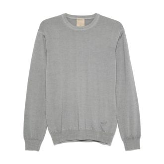 Woolrich Vintage Perl Grauer Rundhals-Pullover - - Knitwear - Herren - Grau - 3XL