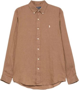 Polo Ralph Lauren Homme, Chemises, Brun, Taille: L Chemise de sport &agrave; manches longues