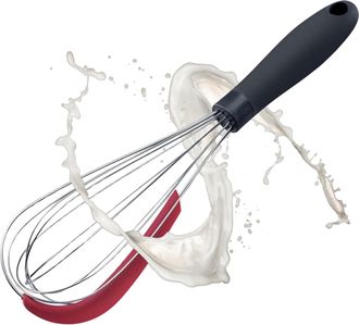 Westmark Schneebesen mit Schaber - Praktischer Rührbesen zum Vermengen von Teig und Soßen und anderen Speisen, ergonomischer Griff - Edelstahl, Silikon