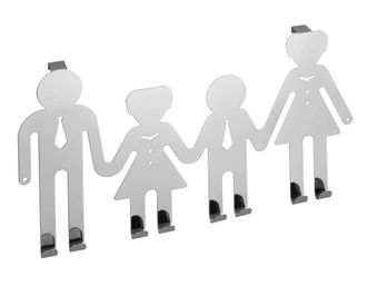 WENKO Wenko T&uuml;rgarderobe Happy Family, 8 Haken, Stahl, 40 x 4 x 21,5 cm, chrom