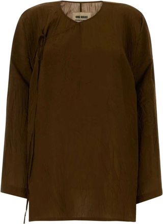 Uma Wang UMA Wang, Femme, Blouses et Chemises, Brun, Taille: 40 FR Mud Jersey Tanesha Blouse