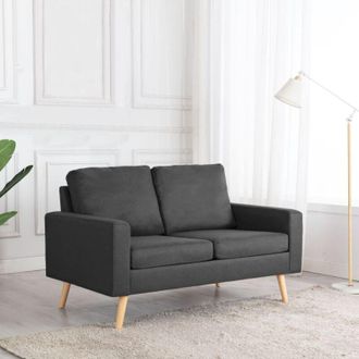 vidaXL Vidaxl - sofa 2 setat avec conception r&eacute;tro en tissu disponible en diff&eacute;rentes couleurs Couleur : anthracite