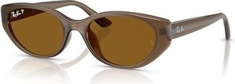 Ray-Ban Rb4457d Bio-based Sonnenbrillen Braun Transparent Fassung Braun Glas Polarisiert 55-19