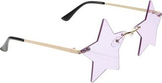 BESTONZON Lunettes de Soleil sans Monture D&Eacute;toile &agrave; Cinq Branches Verres Violets Transparents Accessoires de Cosplay et F&ecirc;tes Lunettes D&eacute;coratives pour Soir&eacute;e e