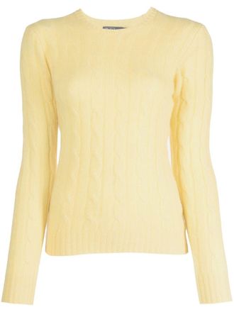Polo Ralph Lauren pull torsad&eacute; en cachemire - Jaune