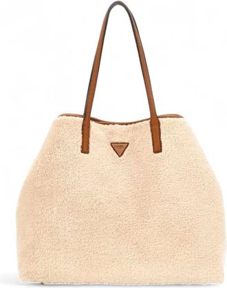 Guess Femme, Sacs, Blanc, Taille: ONE Size Victtoria Faux Fur Shopper