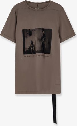 Rick Owens Cotton T-shirt with Level print on the front - DRKSHDW - gender_Man