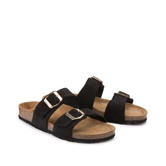 La Redoute Collections Mules En Cuir Suédé Double Boucles