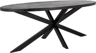 Giga Meubel Esstisch Mansour - Oval Schwarz Mangoholz - 160cm