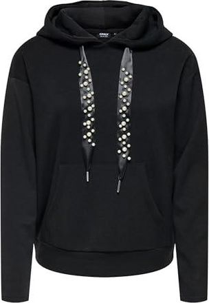 Only Onlfancy L/S Hood String SWT, Noir, M Femme