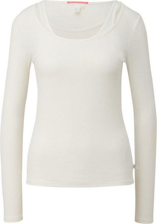 QS by s.Oliver Langarmshirt T-Shirt Doppellagiges Langarmshirt