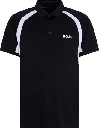 HUGO BOSS Homme, Tops, Noir, Taille: L Polo en coton &agrave; manches courtes