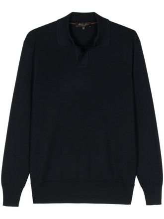 Loro Piana polo &agrave; ourlet droit - Bleu