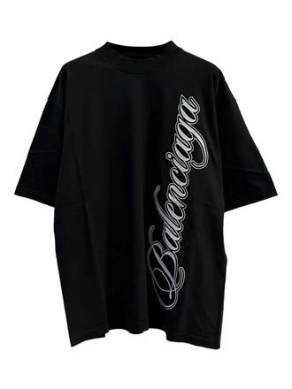 Balenciaga t-shirt &agrave; d&eacute;tail de logo - Noir