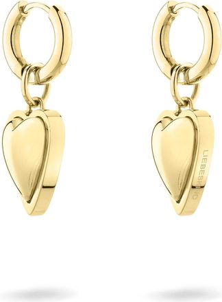 Liebeskind BERLIN Metal Heart Creole - Creole aus Edelstahl - IP Gold - 2,8 cm - Scharnierverschluss - wasserfest & hautfreundlich