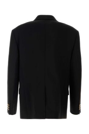 Versace Embellished Wool Blazer - Black