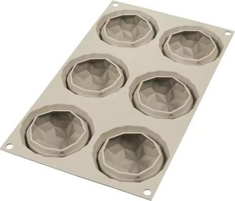 Silikomart 199397 3D-Backform Diamant- 6er Form, Grau, 29,5 x 17 x 4 cm