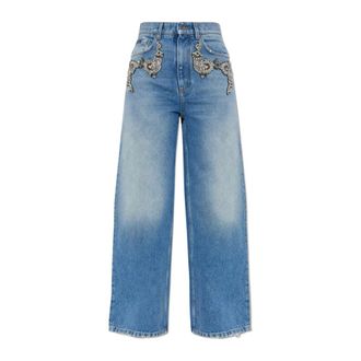 Dolce & Gabbana Femme, Jeans, Bleu, Taille: 36 FR Jean avec des appliqu&eacute;s scintillants