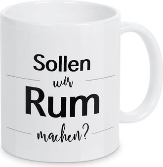 artboxONE Tasse Sollen wir Rum Machen 02 von AB1 Edition - Kaffeetasse Typografie