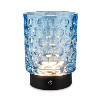 Briloner Lampe de table LED sans fil IP44 avec corps en verre, gradation tactile par paliers, batterie et source interchangeables, lampe de chevet, lampe d&eacute;cor