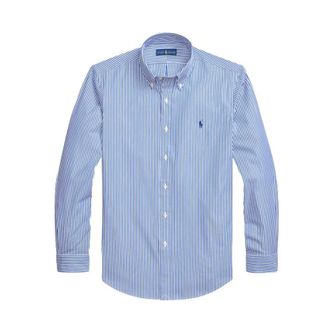 Polo Ralph Lauren Gestreiftes Baumwollpopeline-Ma&szlig;hemd - - Shirts - Herren - Blau - M