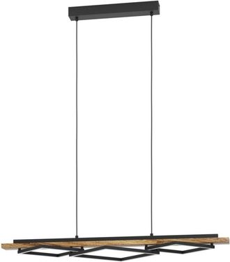 Eglo Suspension design Boyal noir avec bois fonc&eacute; - 901933