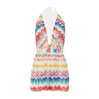 Missoni Zig Zag Neckholder-Playsuit mit Cut-out - - Jumpsuits & Playsuits - Damen - Mehrfarbig - M