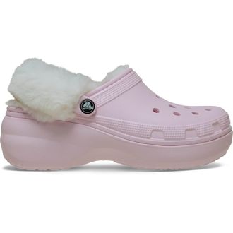 Crocs Classic Platform Fuzz Lined Clog 41-42 EU Pink Milk