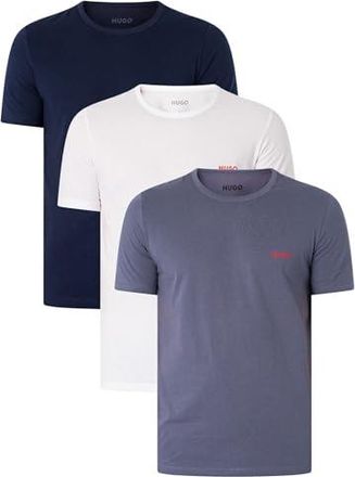 HUGO BOSS Hommes T-Shirt RN Triplet P Lot de Trois t-Shirts en Coton à Logo imprimé